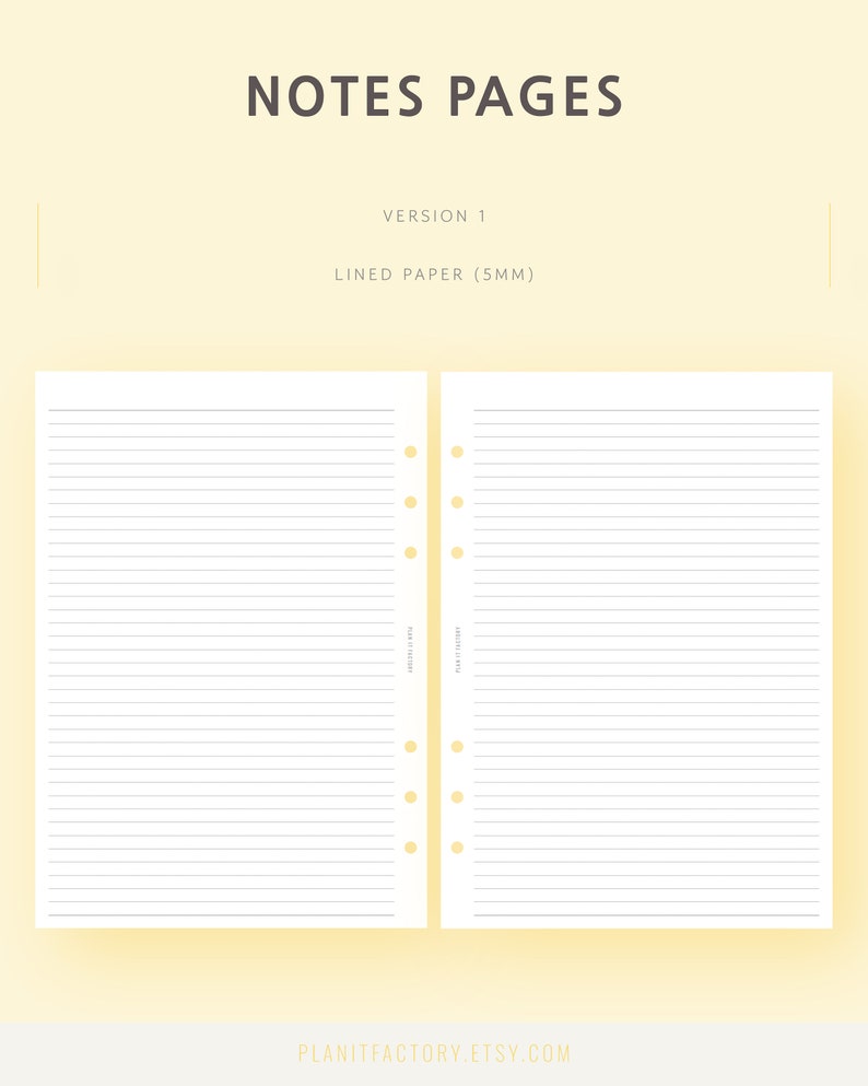 Lined Grid Dotted Paper Printable Pages for Note Taking A5 - Etsy
