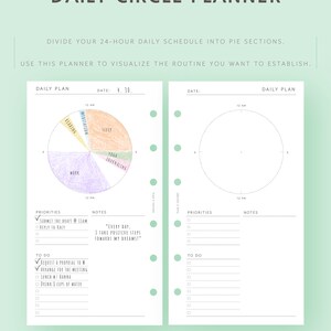 Daily Circle Planner Printable Template Personal Size Circle of Time ...