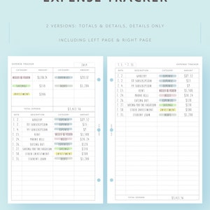 Income & Expense Tracker Printable Pages Half Letter Financial ...