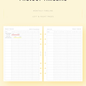 Project Planner Printable Template Pages A5 Project Overview Timeline ...
