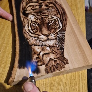 Crouching Tiger Pyrography Artwork - Etsy