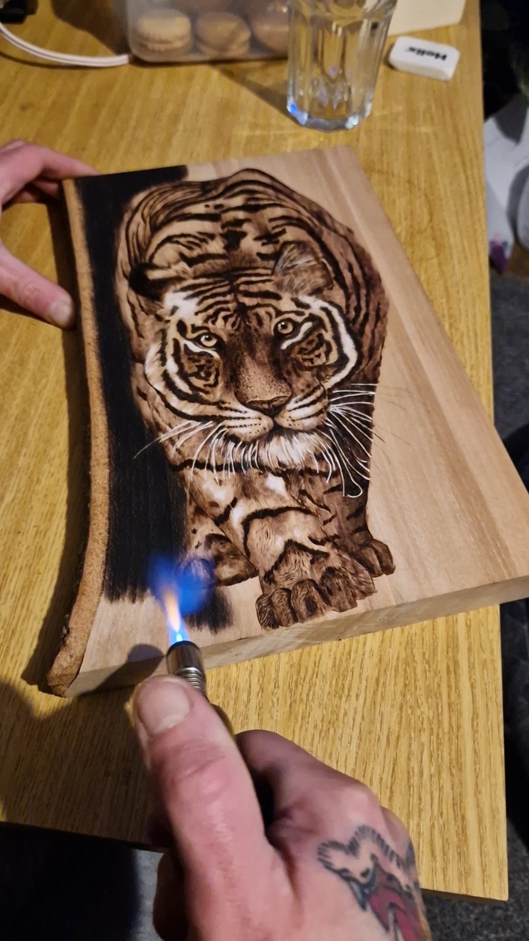 Crouching Tiger Pyrography Artwork - Etsy