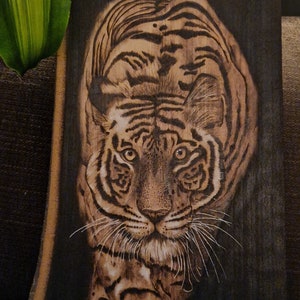 Crouching Tiger Pyrography Artwork - Etsy