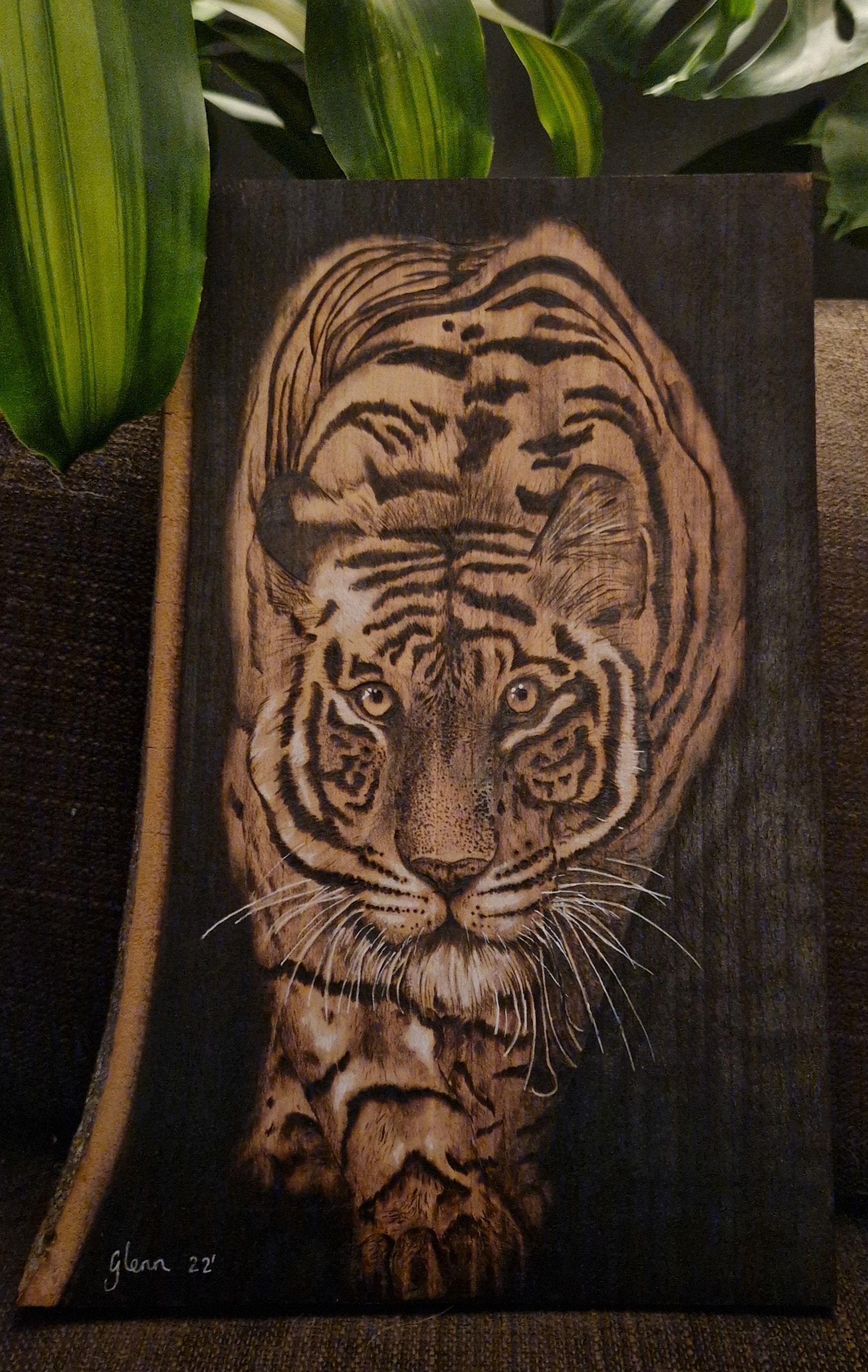 Crouching Tiger Pyrography Artwork - Etsy