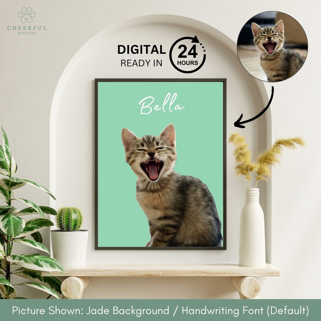 Personalized Pet Portraits Custom Digital Dog Portraits Custom Cat ...