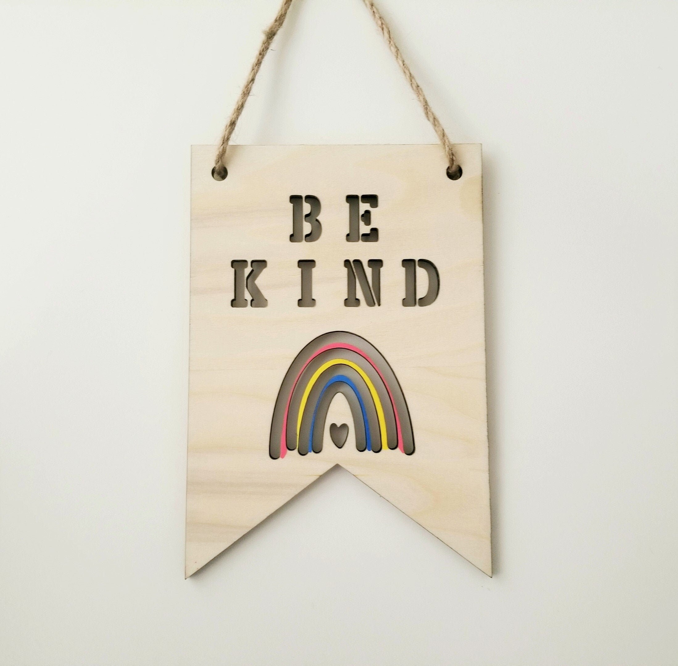 Be Kind Sign. Be Kind. Wooden Banner. Wooden Pennant. Wooden | Etsy