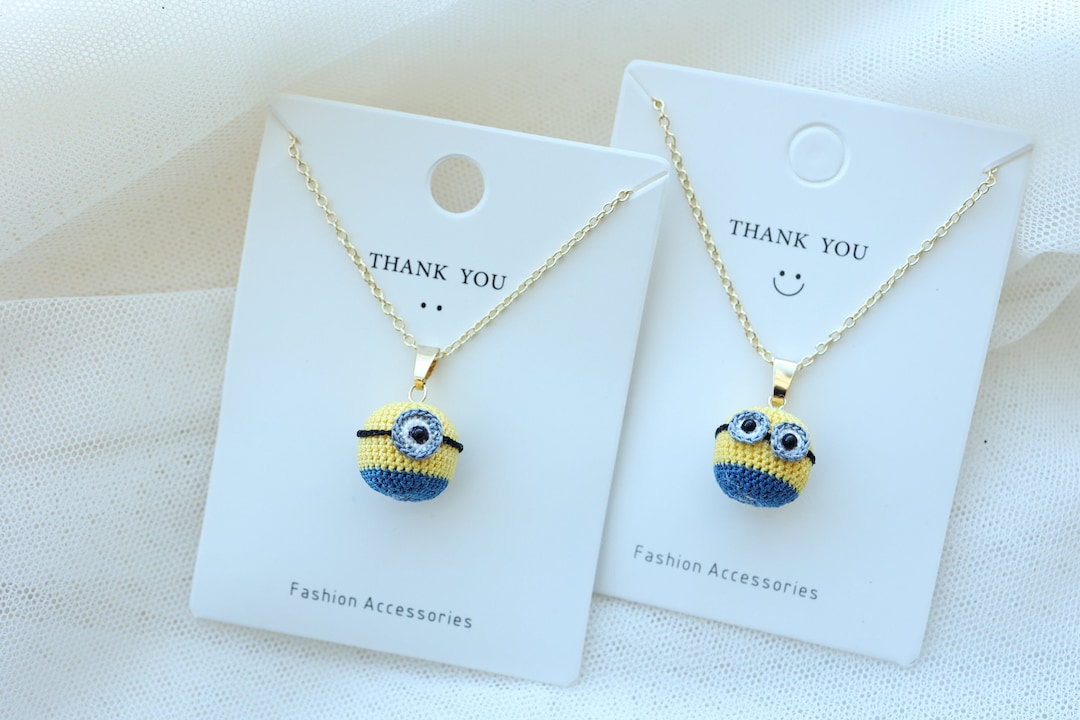 Crochet Minion Necklace Handmade Necklace Gift for Girlfriend Necklace ...