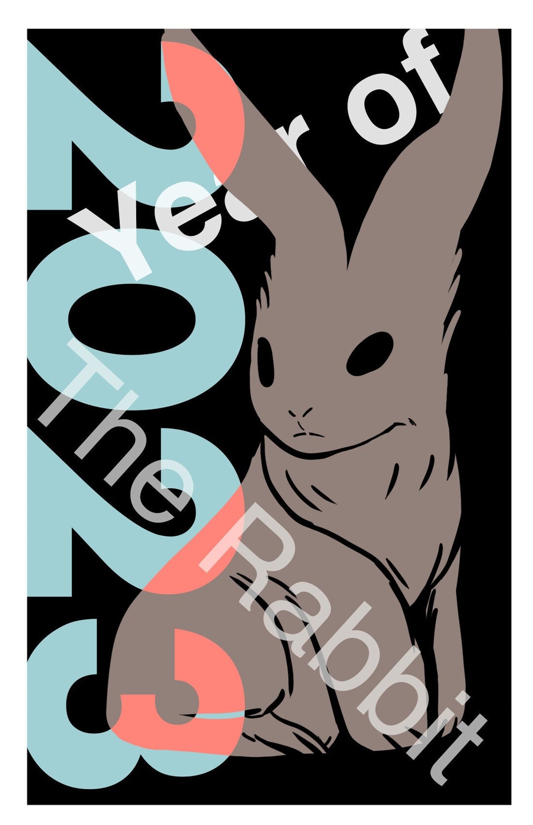 Year of the Rabbit Poster - Etsy