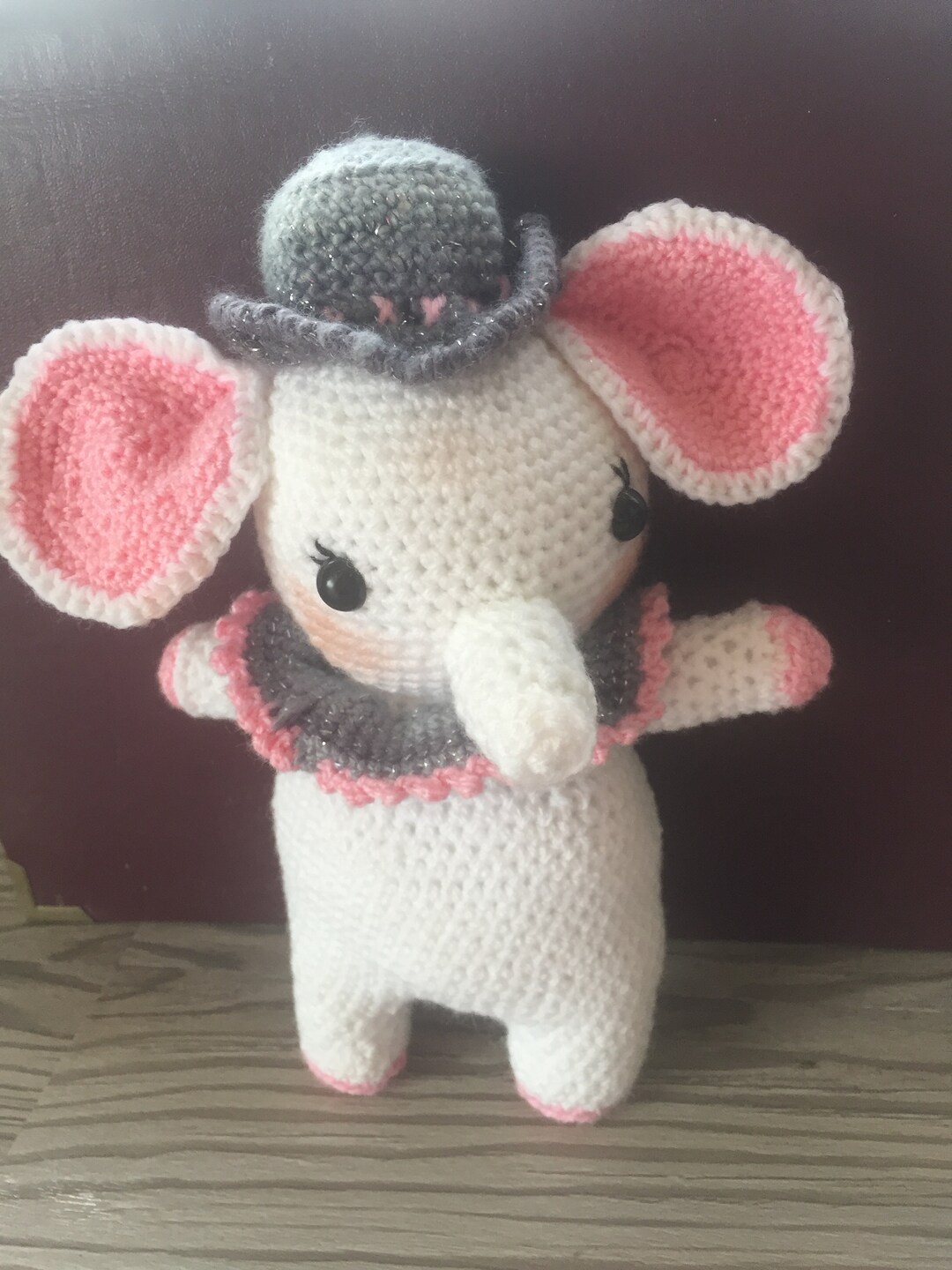Ellie Phant With Ruffle and Hat.. Handmade Crochet. - Etsy