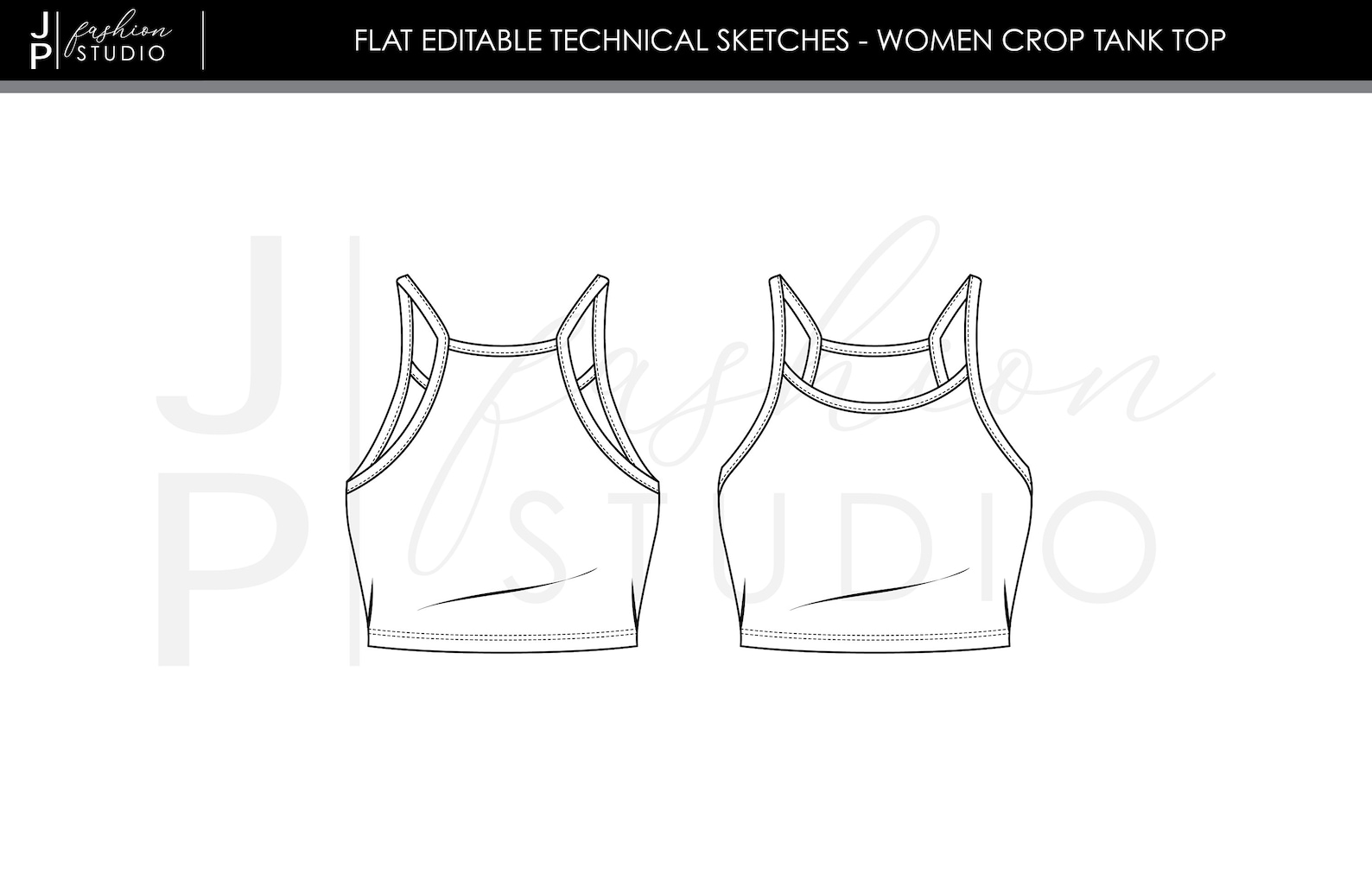 Set of Women Tank Tops Sketches (3 Styles) / Fashions Cads / Fashion ...