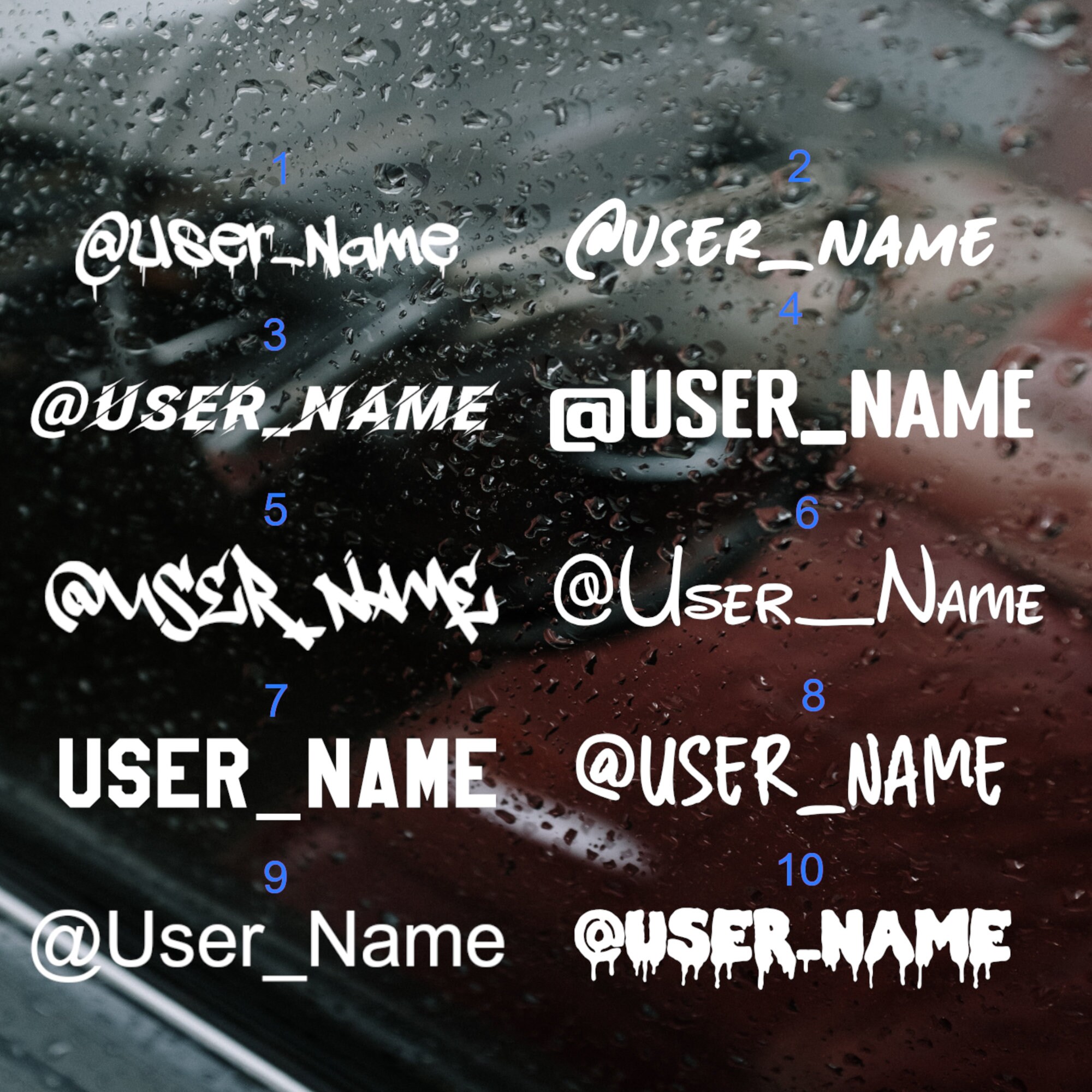 Custom Social Media User Name Tag Page With Logo for Car or Any Surface ...