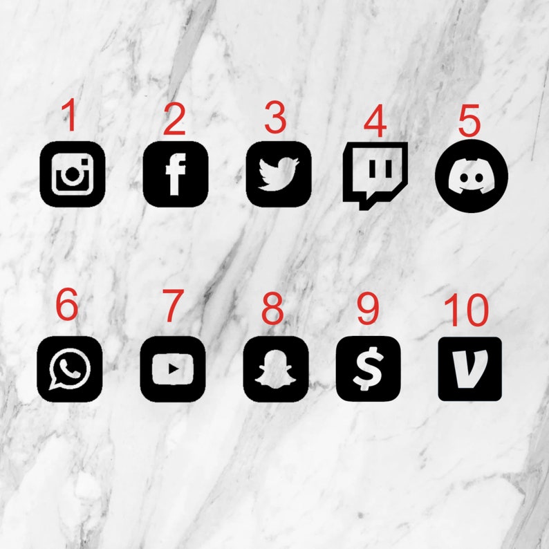 Custom Social Media User Name Tag Page With Logo for Car or Any Surface ...