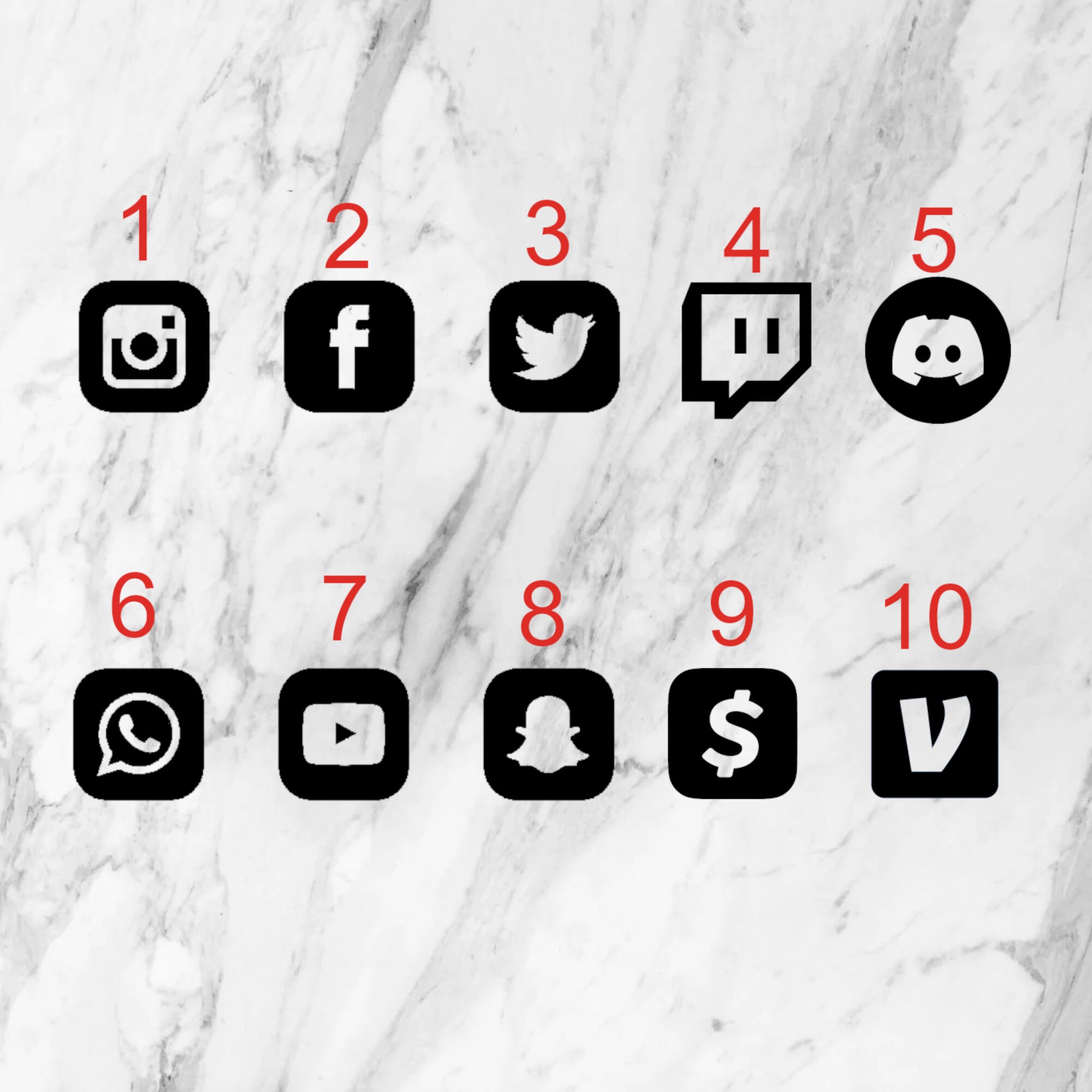 Custom Social Media User Name Tag Page With Logo for Car or Any Surface ...