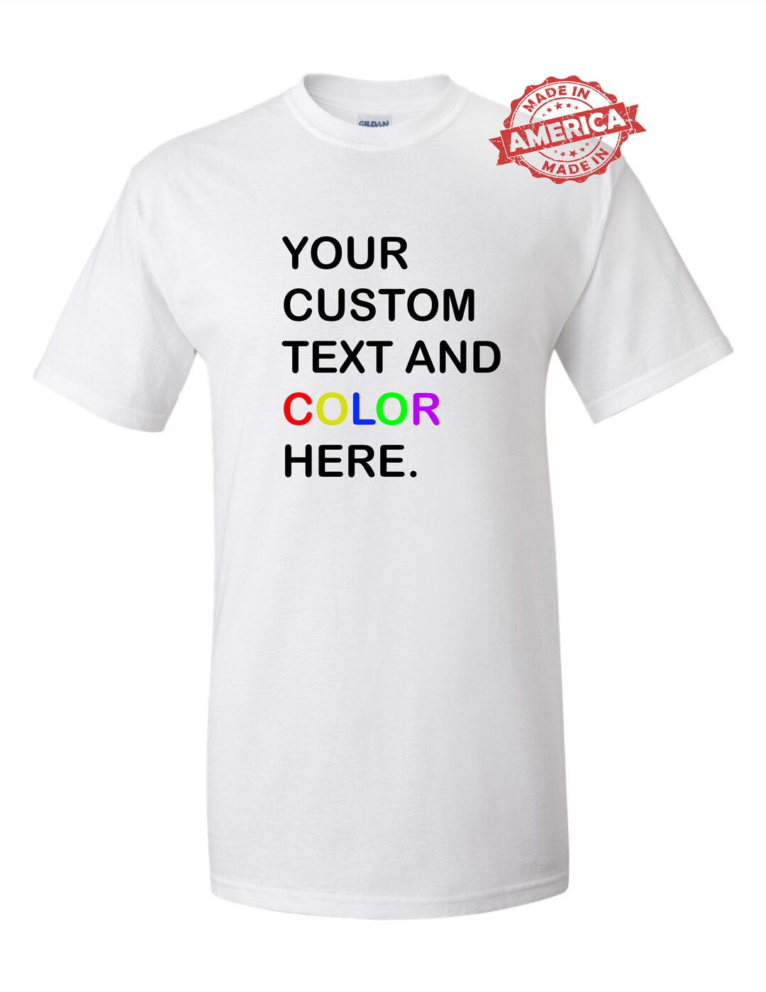 CUSTOM Wording Text T-SHIRT All Color Varieties - Etsy