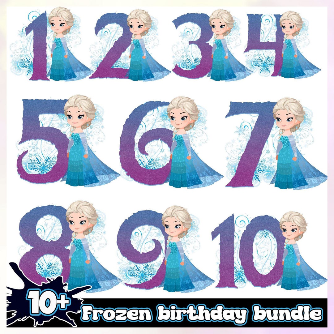 Frozen Birthday Png, Elsa Anna Birthday Name Age Png, Frozen Clipart ...