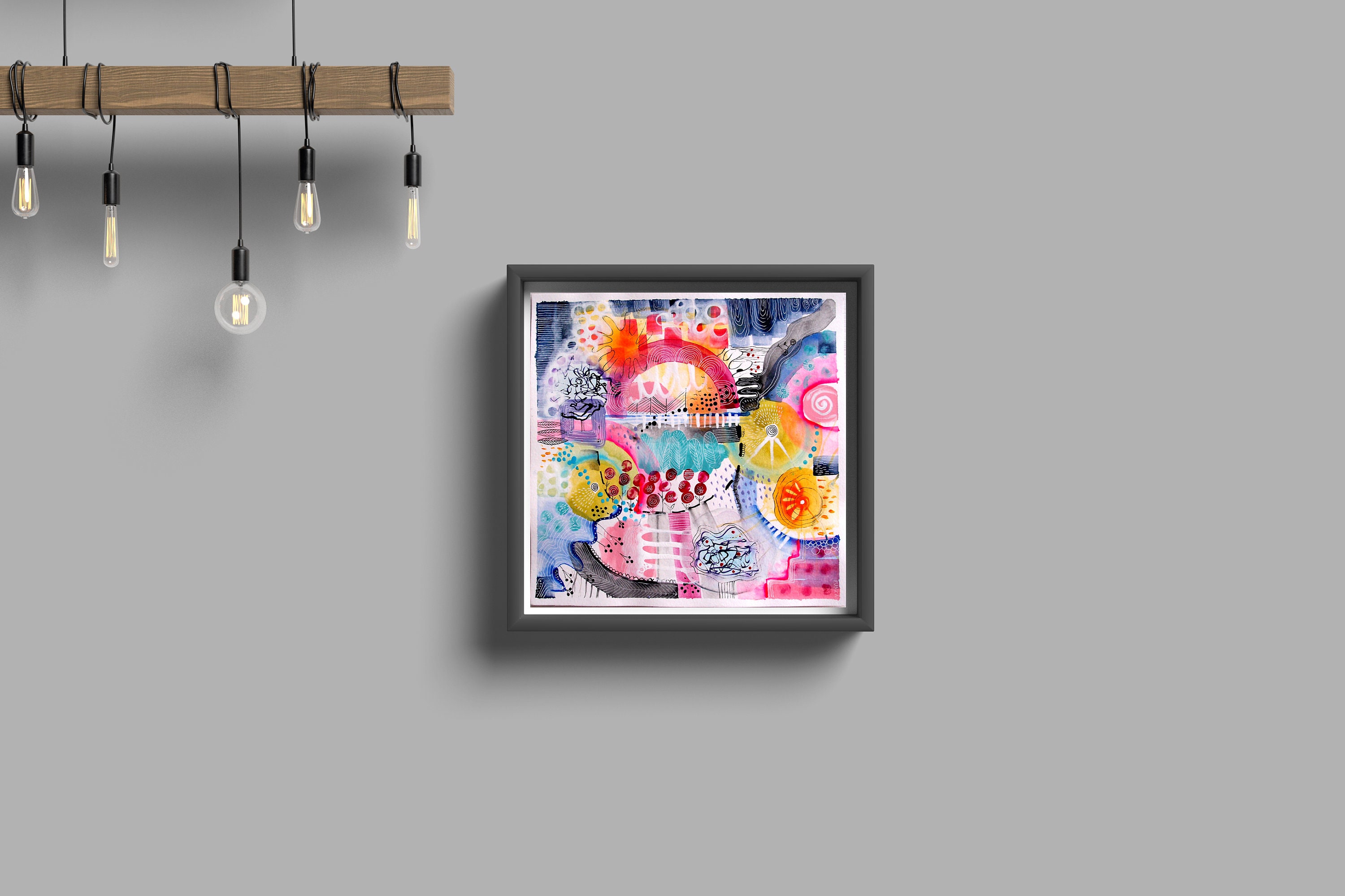 Funky Wall Art, Surreal Landscape Funky Home Decor, Original Abstract ...