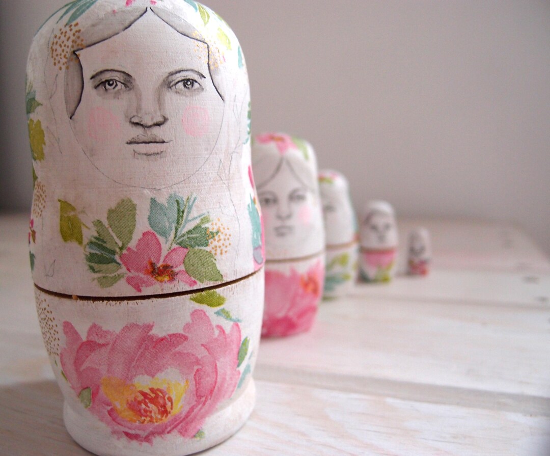 5 Handpainted Matrioshkas for Personal Rituals, Nesting Dolls to Hold ...