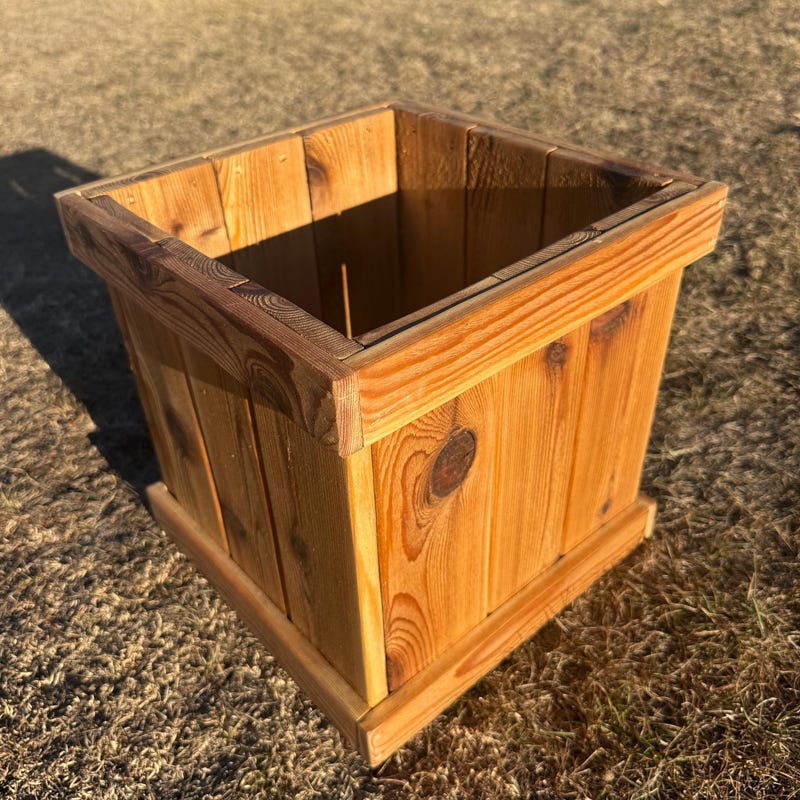 Square Cedar Planter Box - Etsy