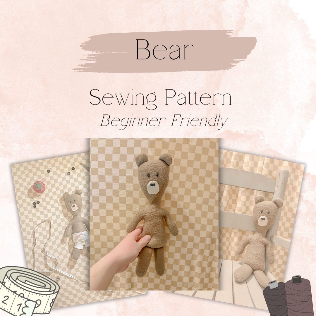 Printable Bear Sewing Pattern, Beginner Friendly Project, PDF Download ...