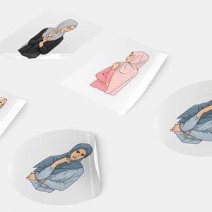 Printable Hijabi Sticker Muslimah Stickers Shades of Muslimah - Etsy
