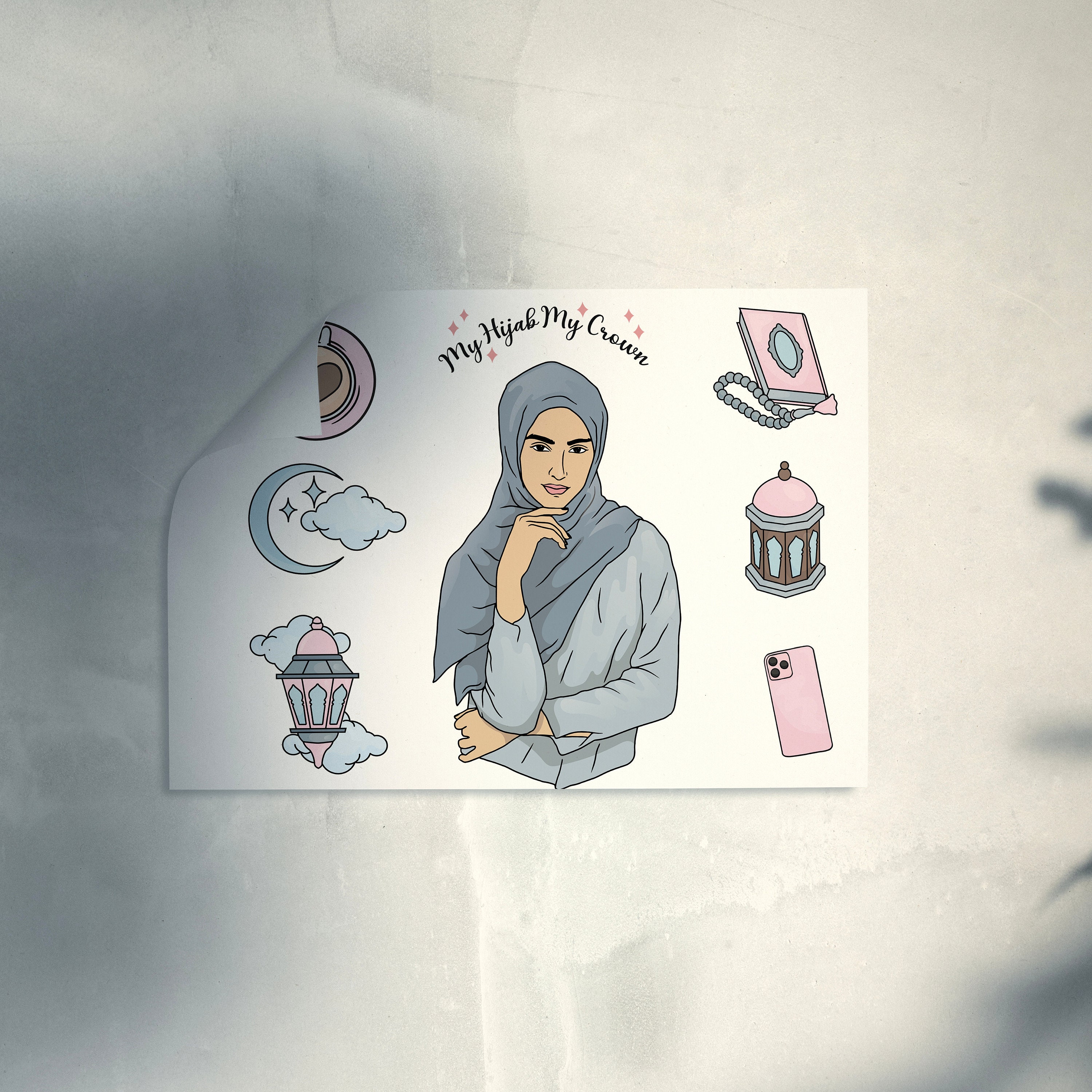 Printable Hijabi Sticker Muslimah Stickers Shades of Muslimah - Etsy