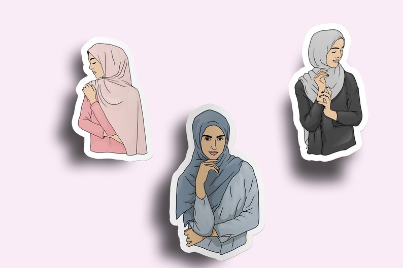 Printable Hijabi Sticker Muslimah Stickers Shades of Muslimah - Etsy
