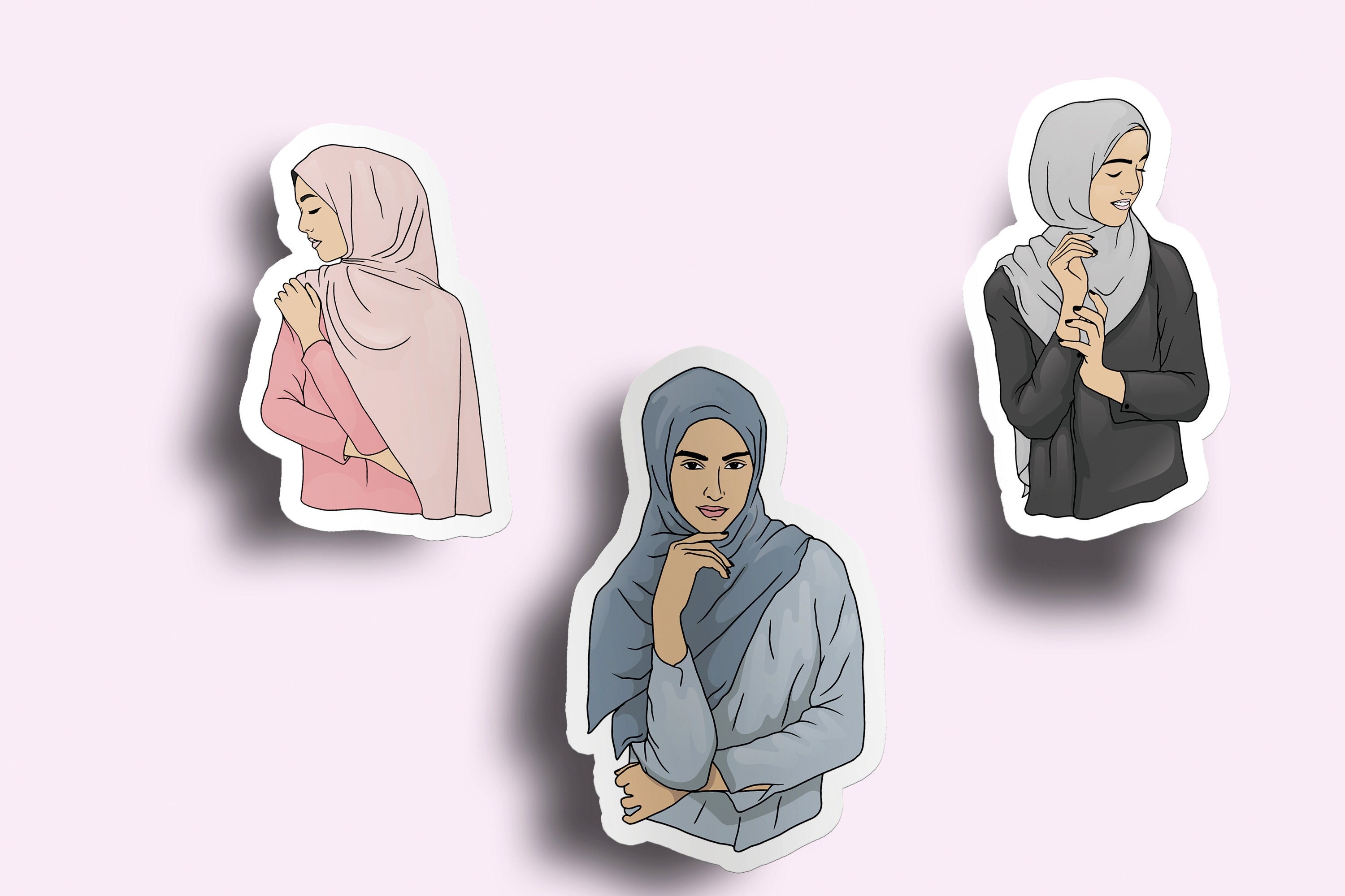Printable Hijabi Sticker Muslimah Stickers Shades of Muslimah - Etsy