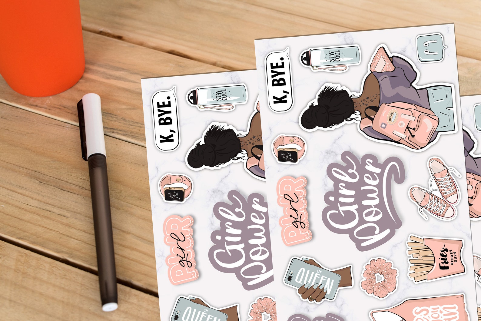 Girl Planner Stickers Set Printable Stickers Girl Power - Etsy
