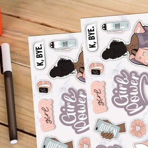 Girl Planner Stickers Set Printable Stickers Girl Power - Etsy