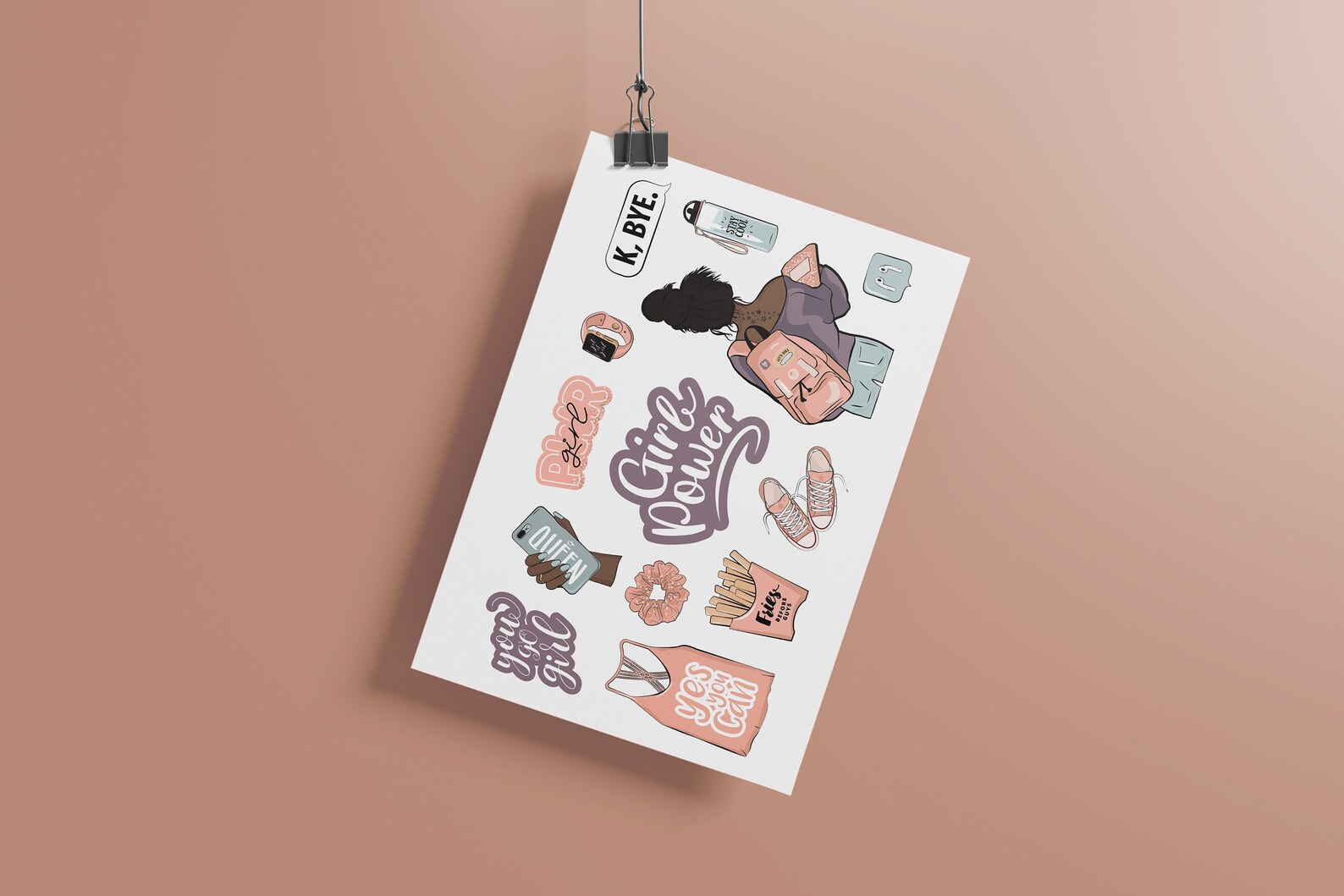 Girl Planner Stickers Set Printable Stickers Girl Power - Etsy