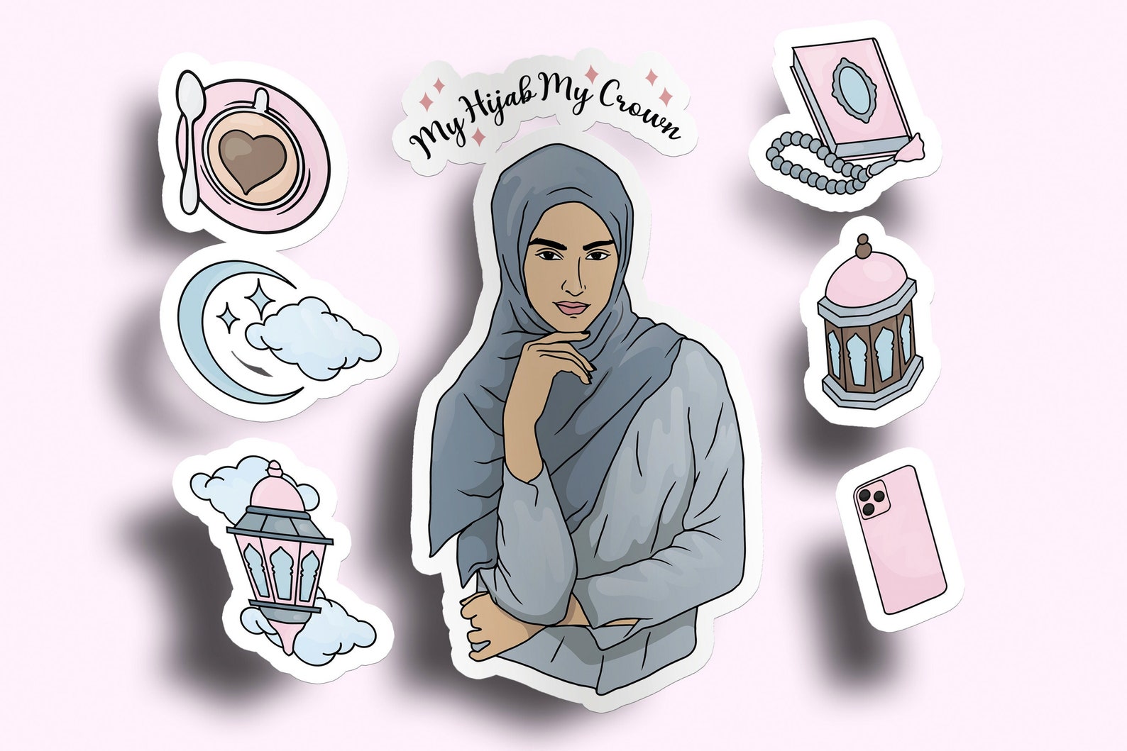 Printable Hijabi Sticker Muslimah Stickers Shades of Muslimah - Etsy