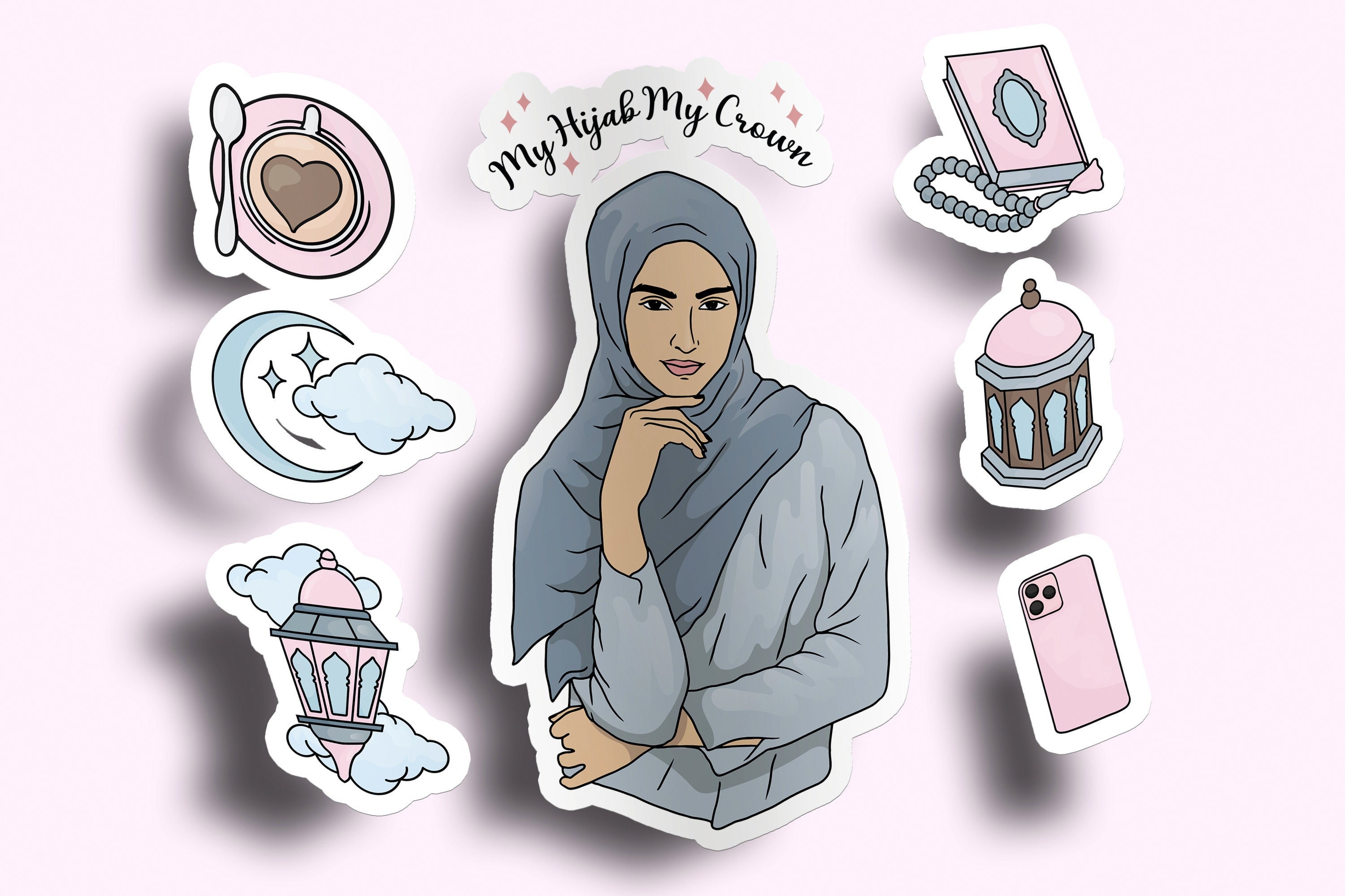Printable Hijabi Sticker Muslimah Stickers Shades of Muslimah - Etsy