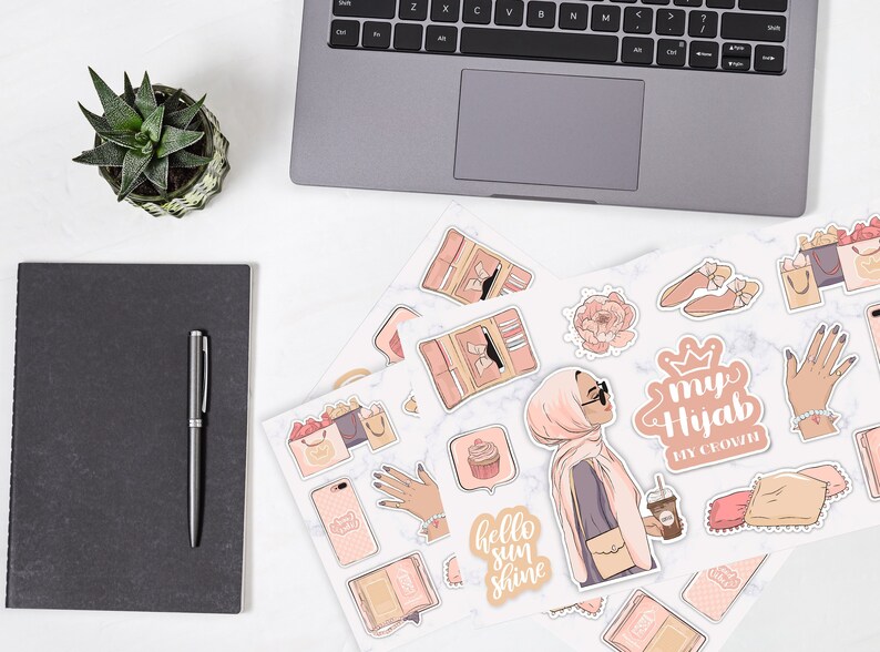 Printable PLANNER Muslimah Stickers, Hijabi Sticker, Shades of Muslimah ...