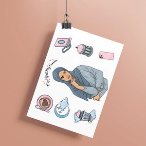Printable Hijabi Sticker Muslimah Stickers Shades of Muslimah - Etsy