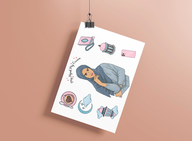Printable Hijabi Sticker Muslimah Stickers Shades of Muslimah - Etsy