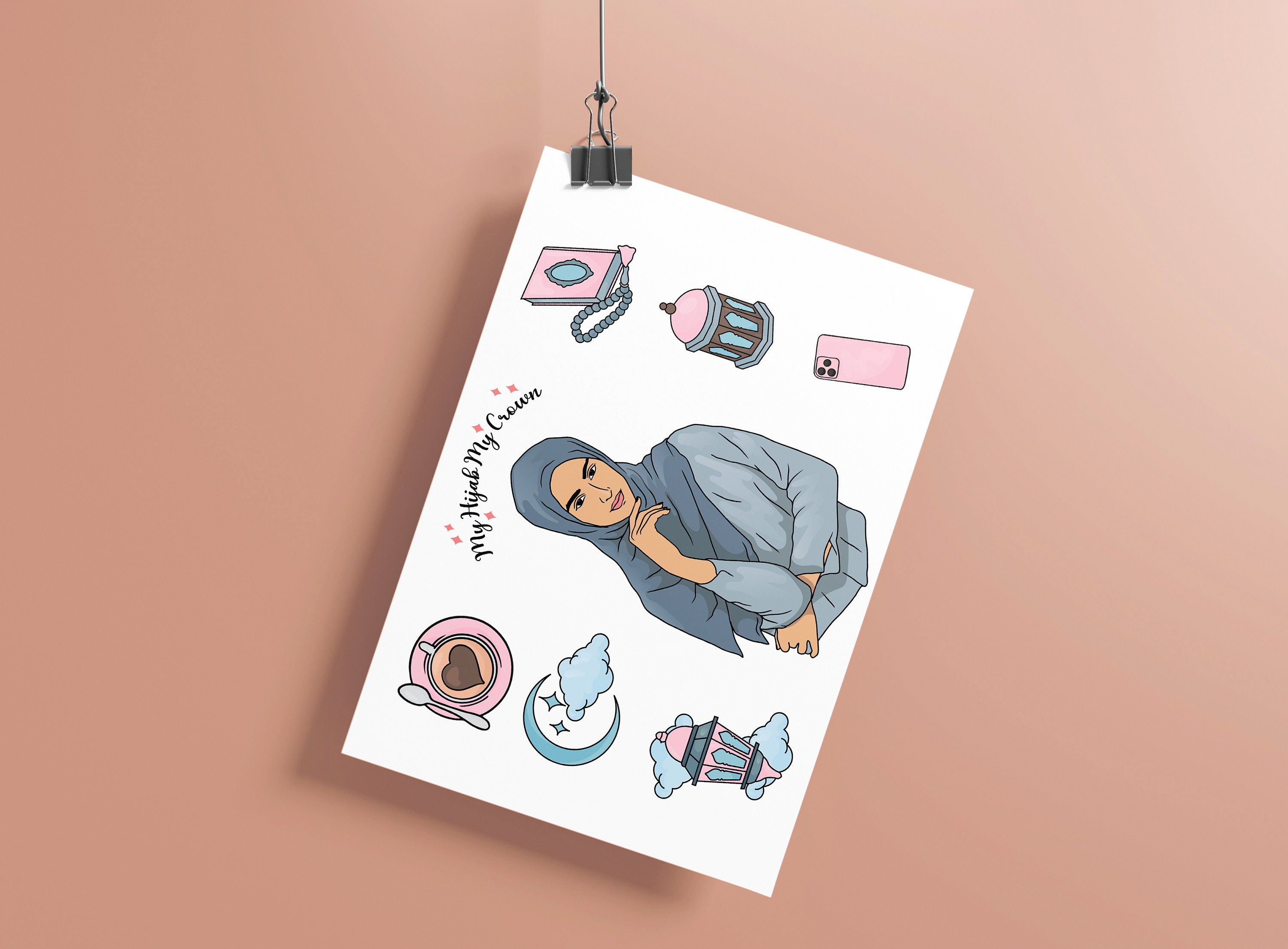 Printable Hijabi Sticker Muslimah Stickers Shades of Muslimah - Etsy