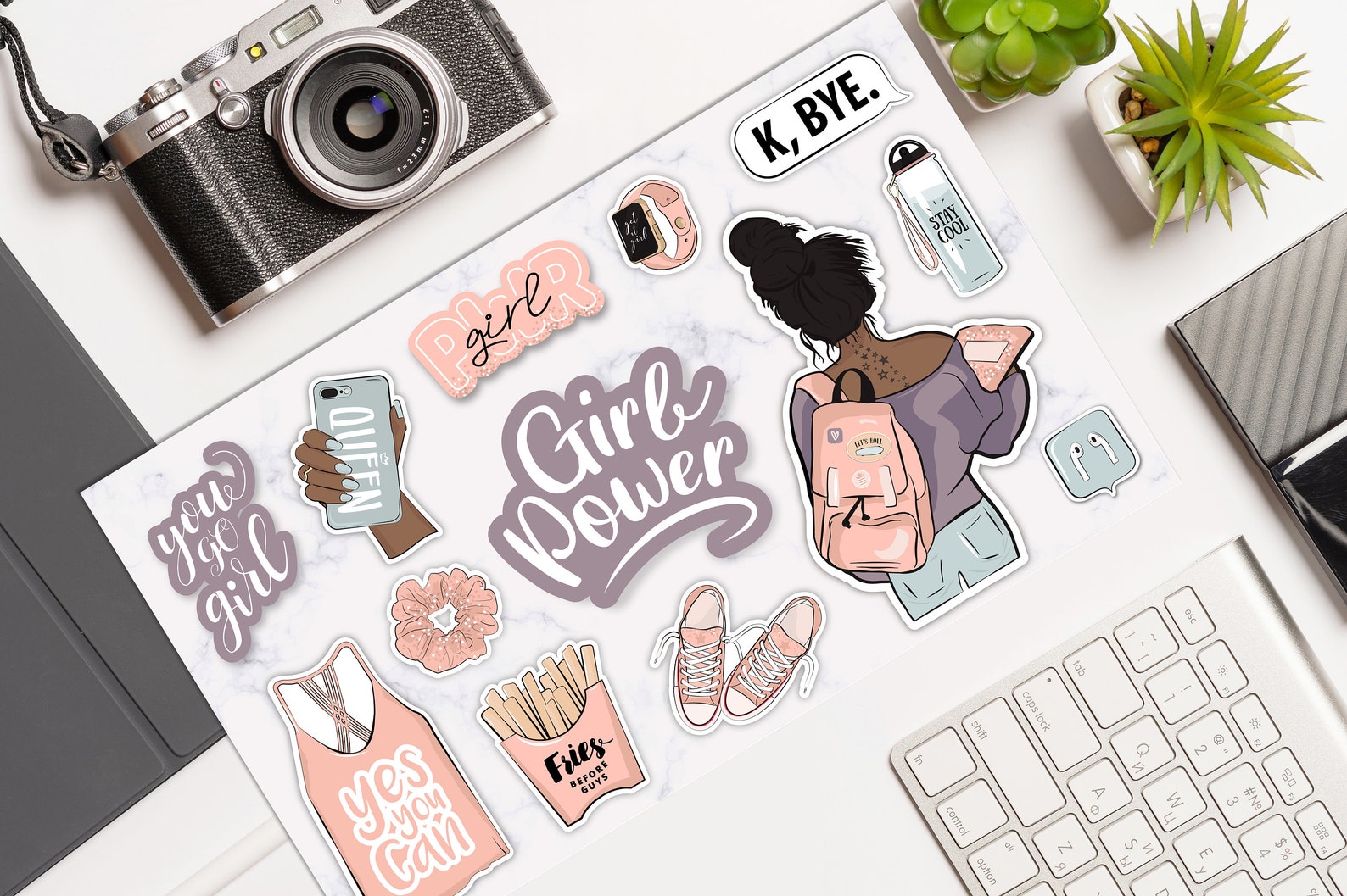Girl Planner Stickers Set Printable Stickers Girl Power - Etsy