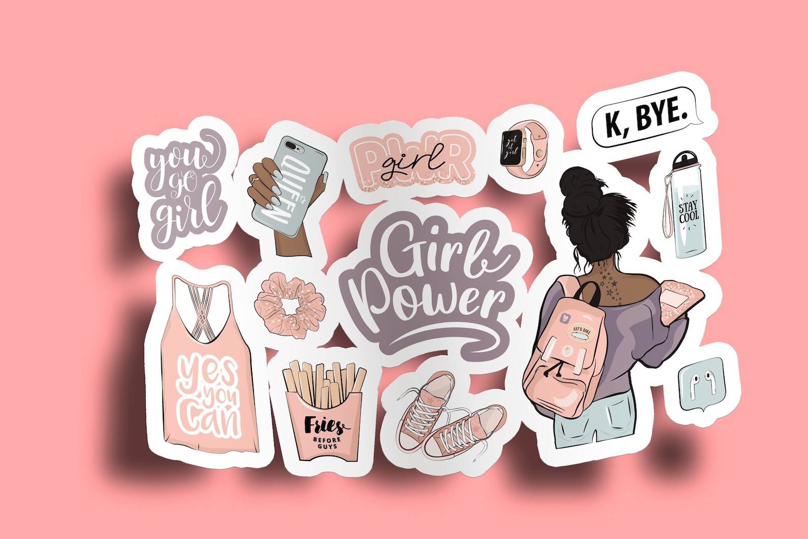 Girl Planner Stickers Set Printable Stickers Girl Power - Etsy