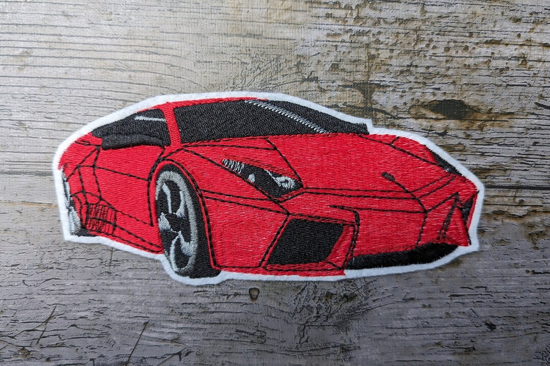 Racing Car Red, Patch, Car Appliqué, Embroidered - Etsy