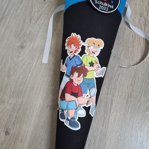 Drei Fragezeichen Schultüte, Zuckertüte 70cm Stoff, Name inklusive ...