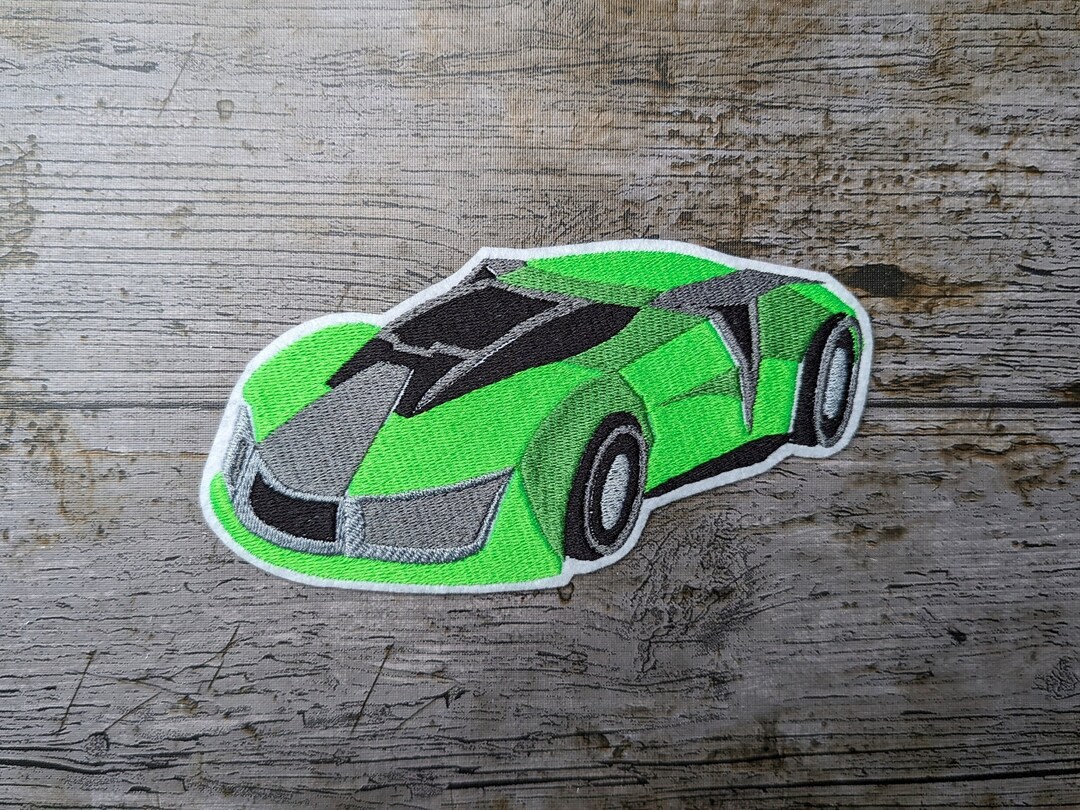 Lamborghini Neon Green, Racing Car Patch, Car Applique, Embroidered - Etsy