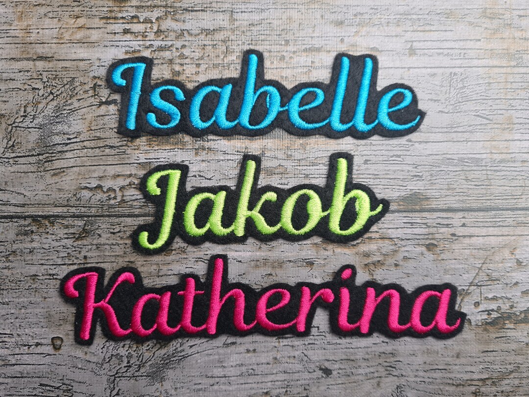 Font No. 1 Name Embroidery, Patch, Name, Patch, Iron-on, Embroidered ...