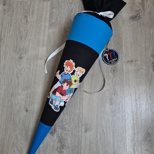 Drei Fragezeichen Schultüte, Zuckertüte 70cm Stoff, Name inklusive ...