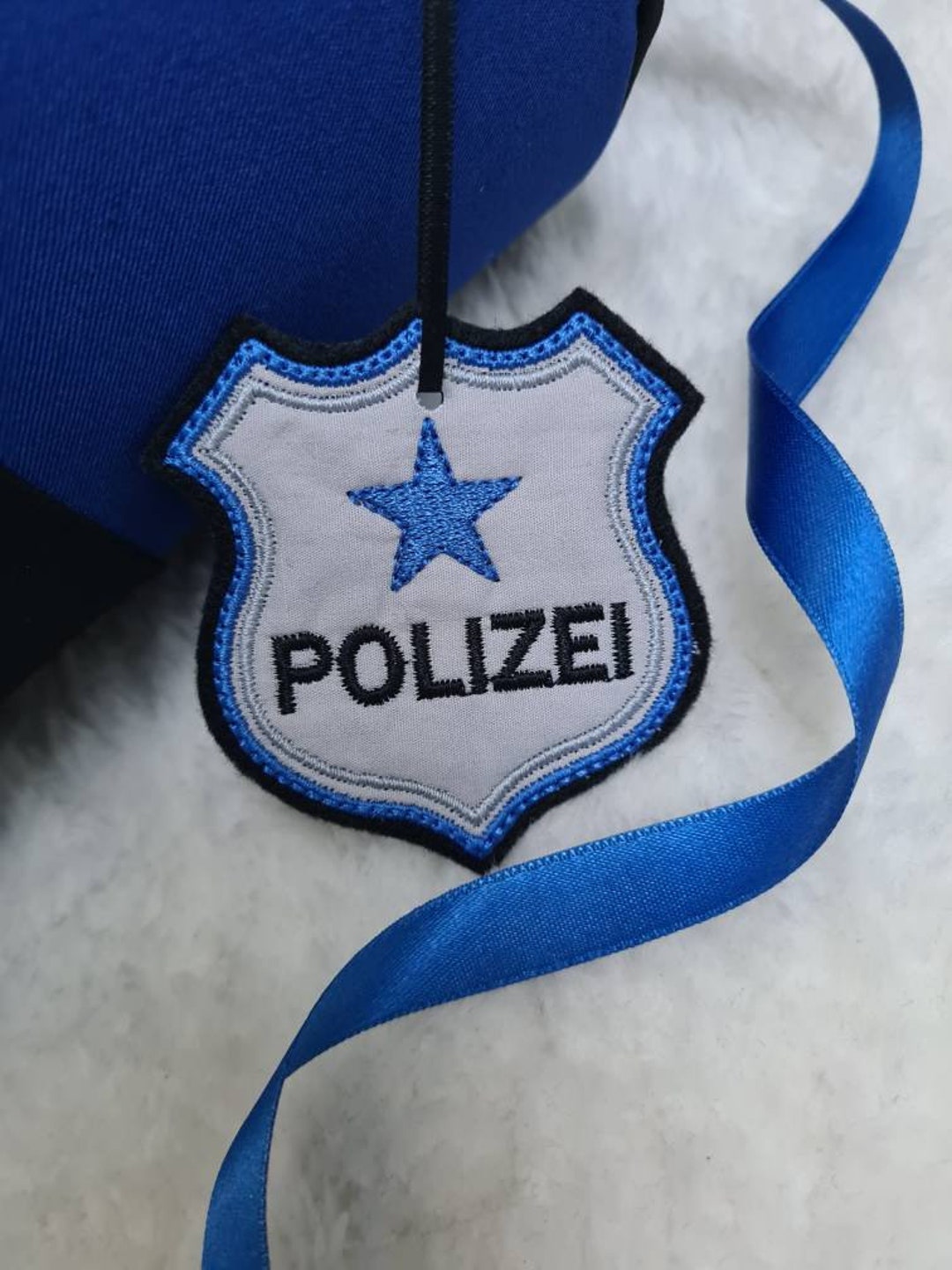 School Cone Pendant Police, Police Badge, Grey Blue - Etsy