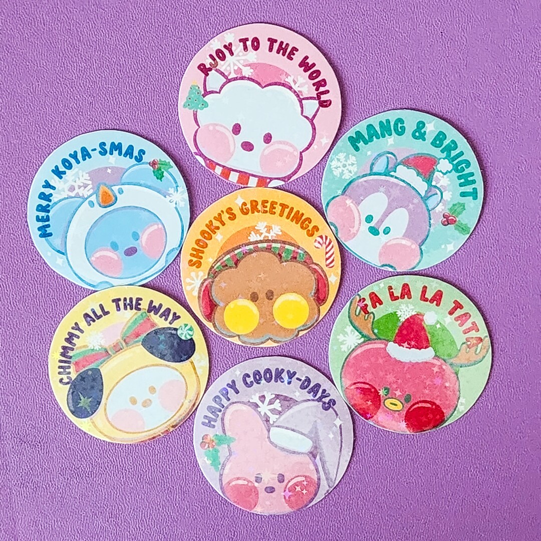 Holiday 2023 BT21 Round | Hologram Vinyl Sticker - Etsy