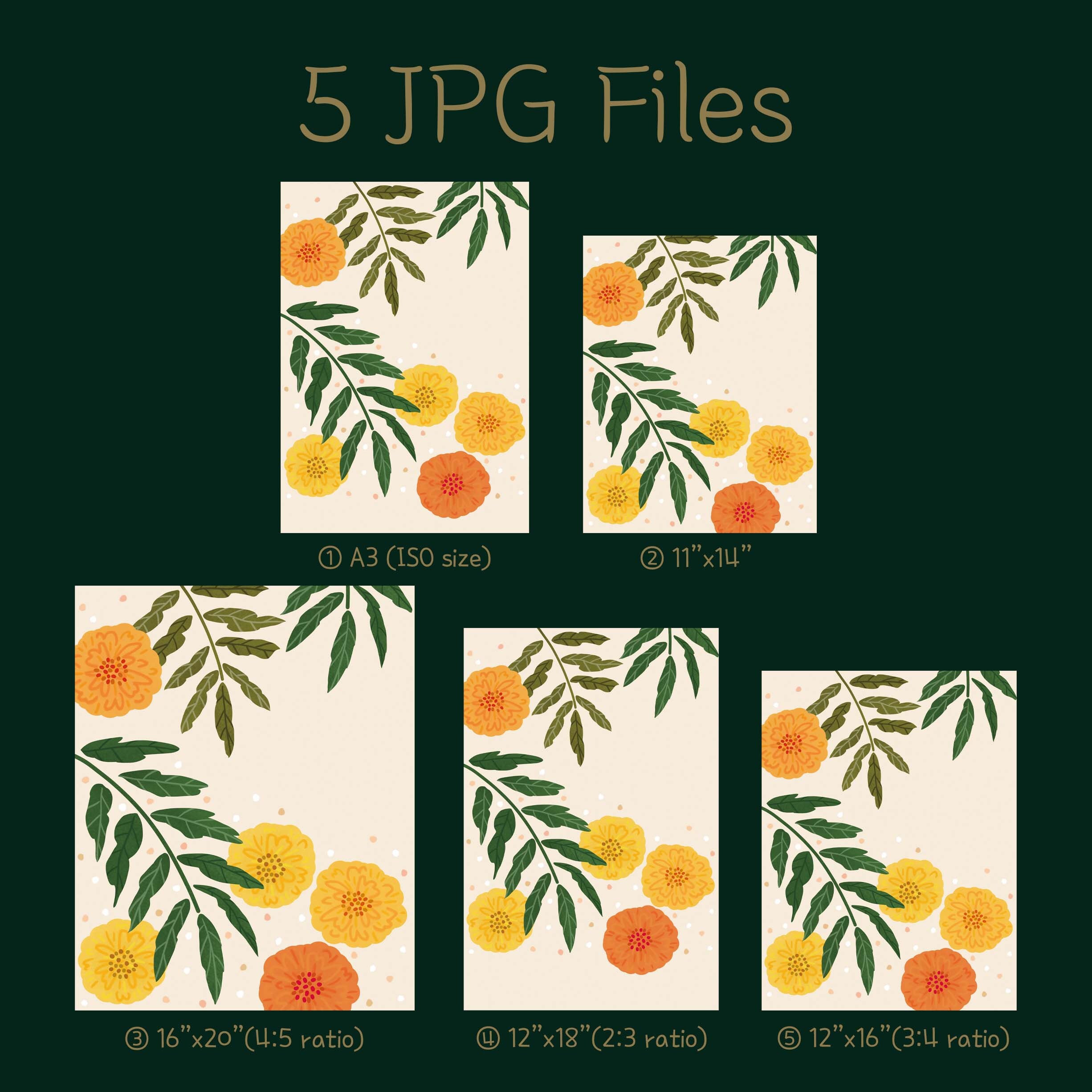 Marigold Printable Wall Art / Marigold Print / Flower - Etsy