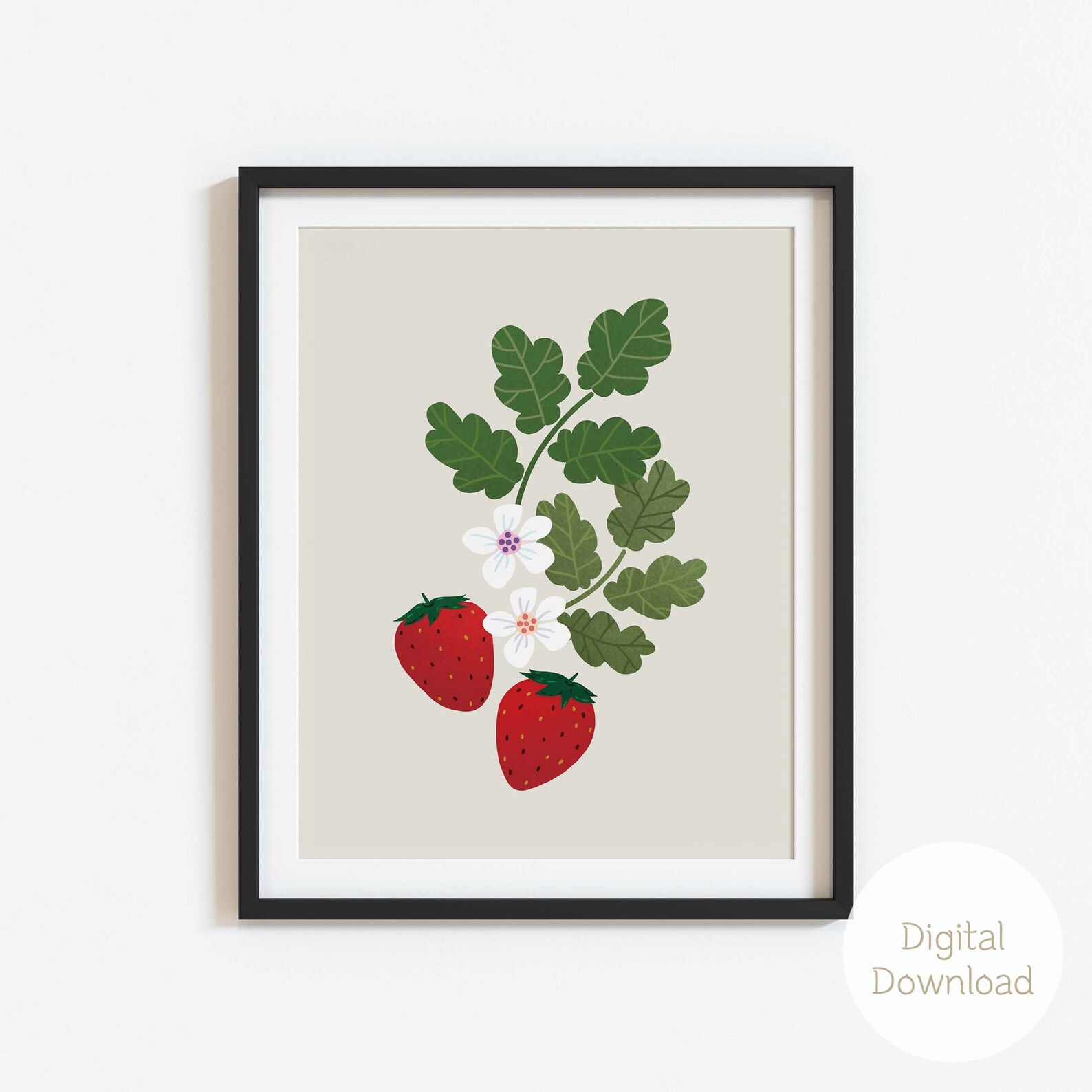 Strawberry Print / Strawberry Poster / Fruit Printable Wall - Etsy