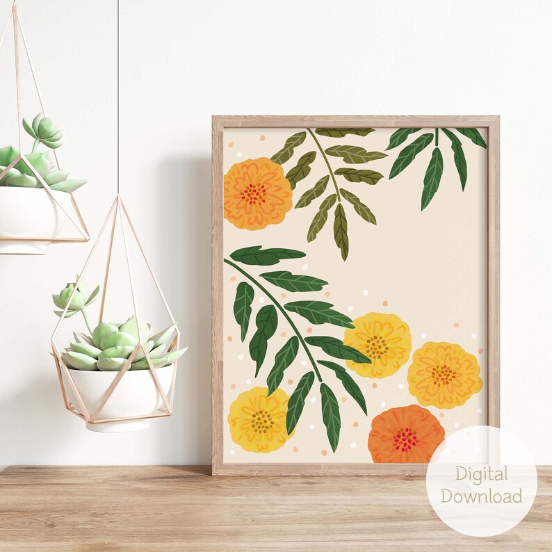 Marigold Printable Wall Art / Marigold Print / Flower - Etsy