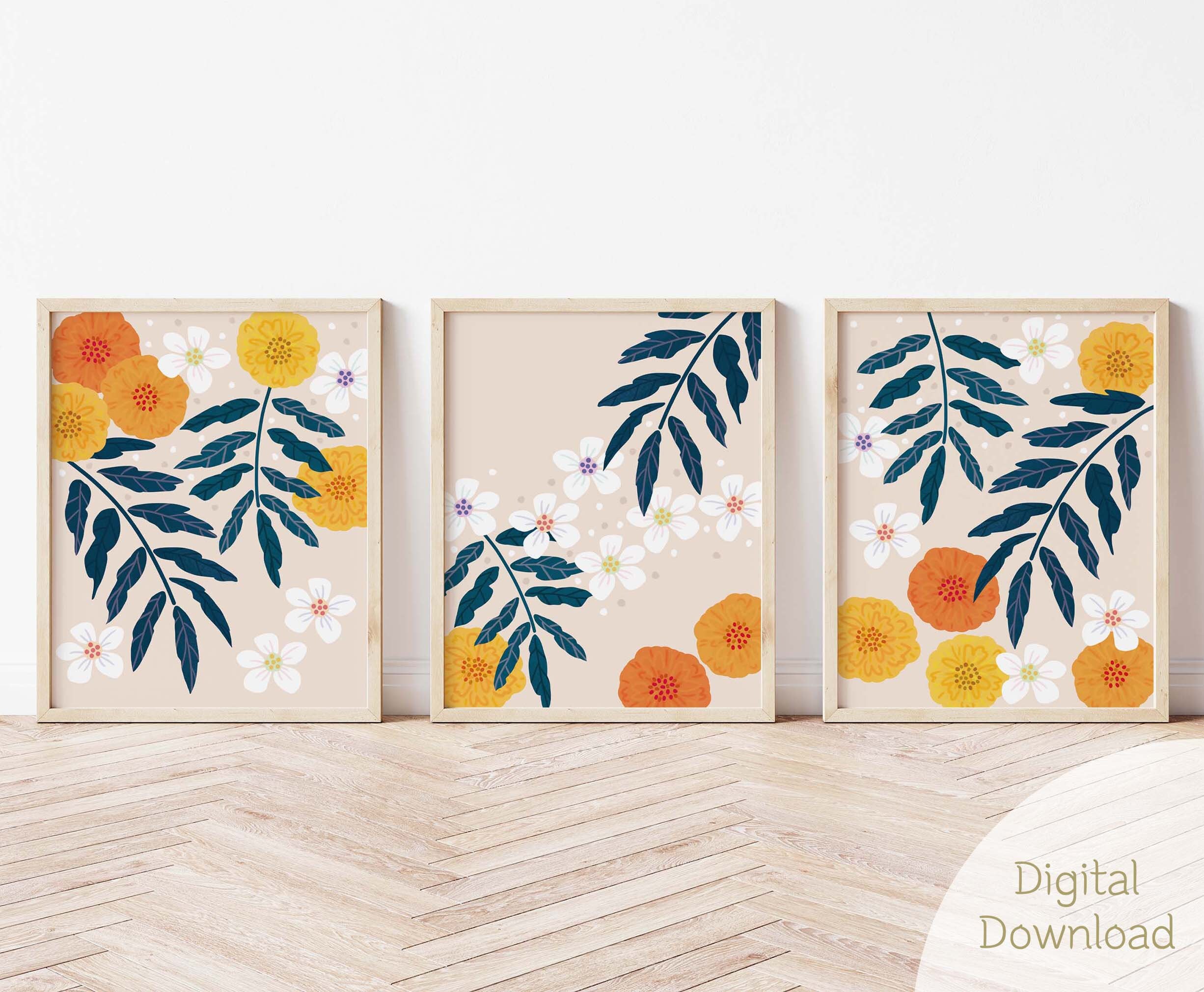 Marigold Printable Wall Art Set / Digital Set of 3 / Marigold - Etsy