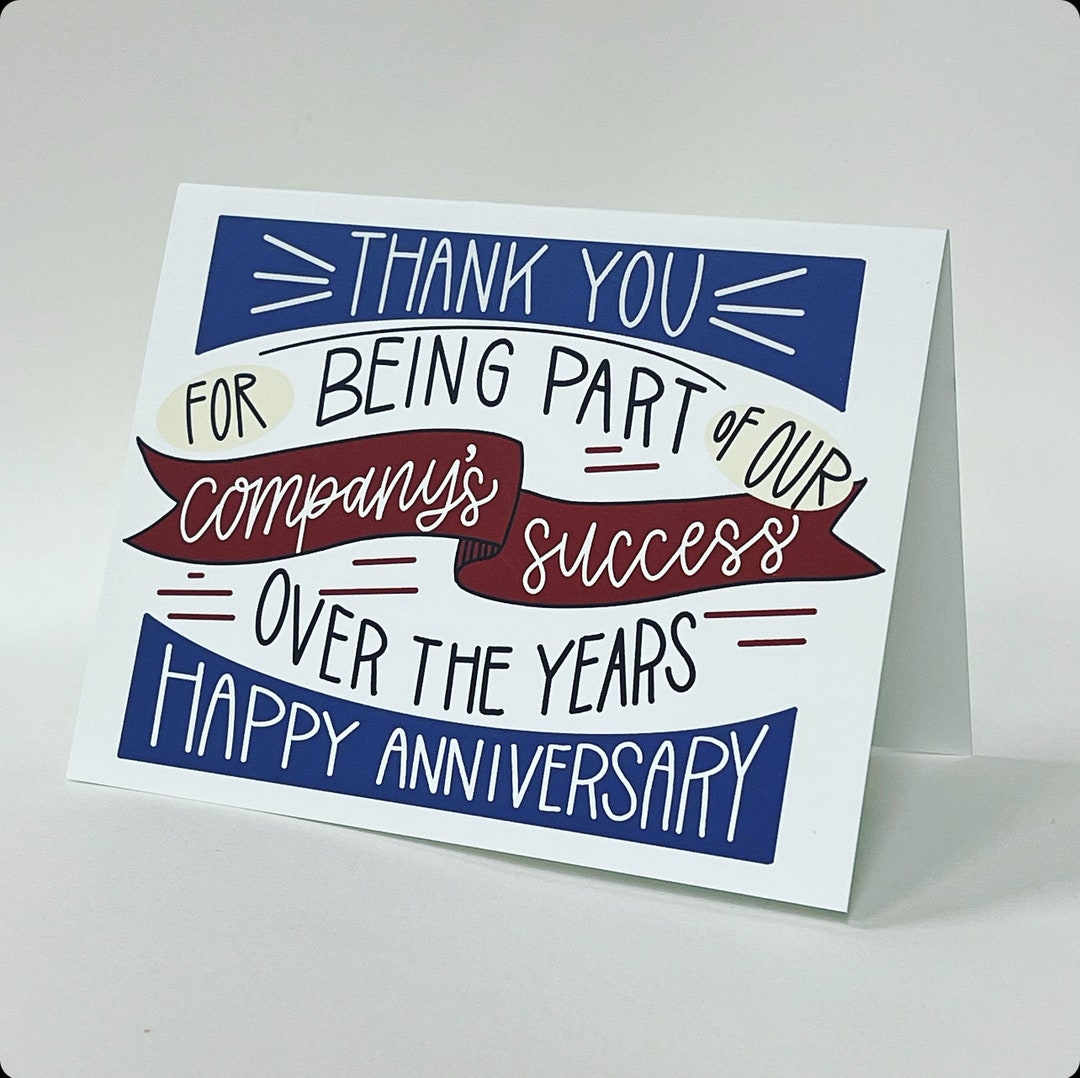 Work Anniversary Banner Professional Greeting Card - Etsy
